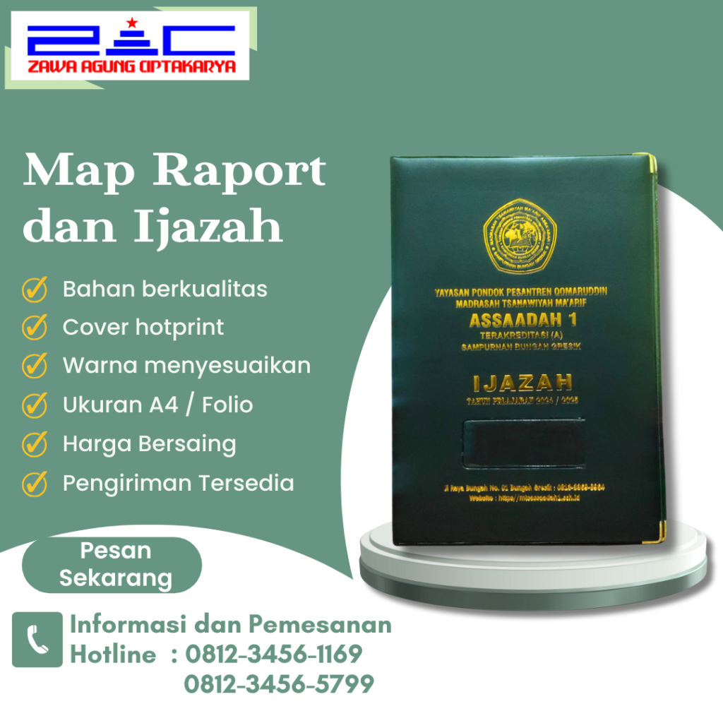 Map Ijazah dan Raport Model Press isi kantong custom – Perlengkapan Sekolah